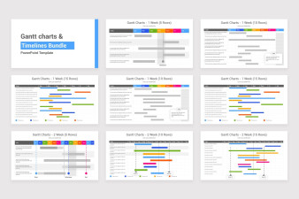 Gantt charts and Timelines Bundle PowerPoint Template | Nulivo Market