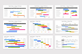 Gantt charts and Timelines Bundle PowerPoint Template | Nulivo Market