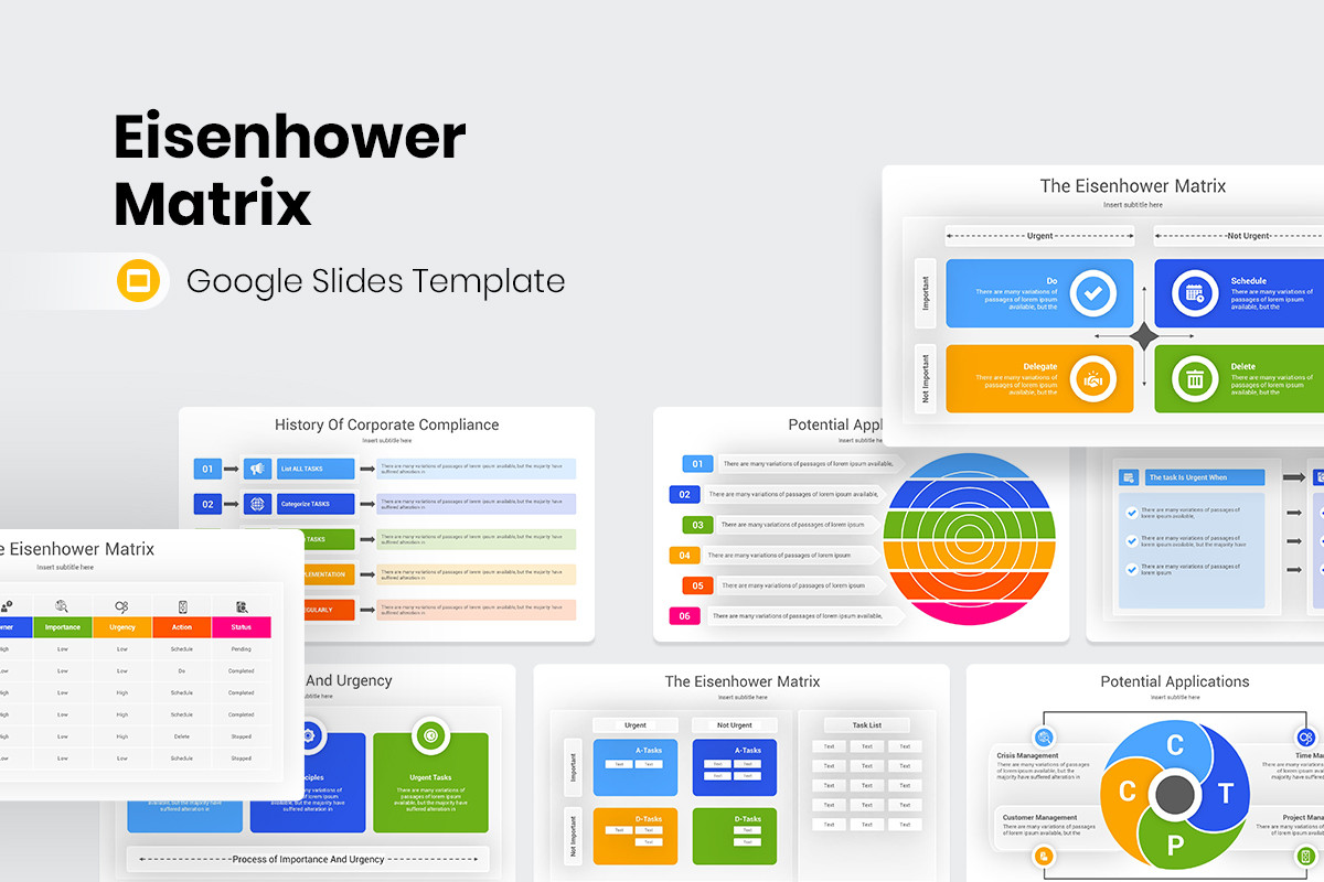 Eisenhower Matrix Google Slide Template | Nulivo Market
