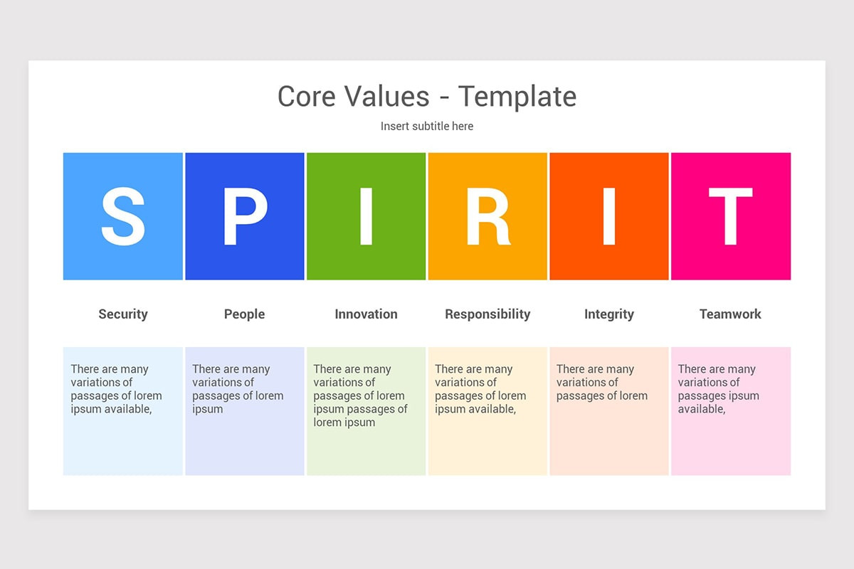 Company Core Values Keynote Template | Nulivo Market