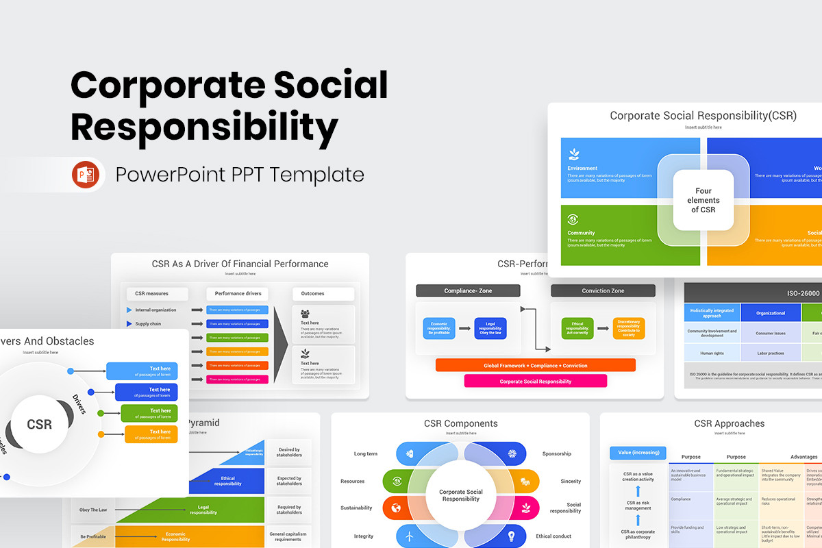 Corporate Social Responsibility PowerPoint Template | Nulivo Market