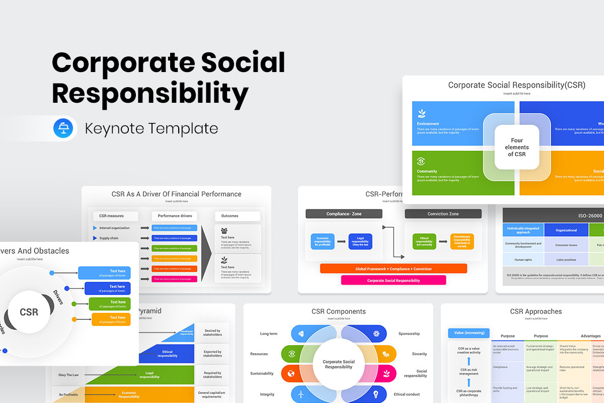 Corporate Social Responsibility Keynote Template | Nulivo Market