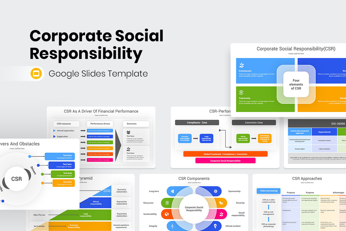 Corporate Social Responsibility Google Slide Template | Nulivo Market
