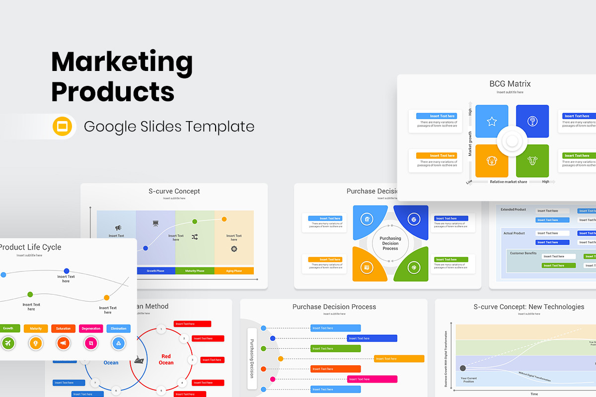 Marketing Products Google Slide Template | Nulivo Market