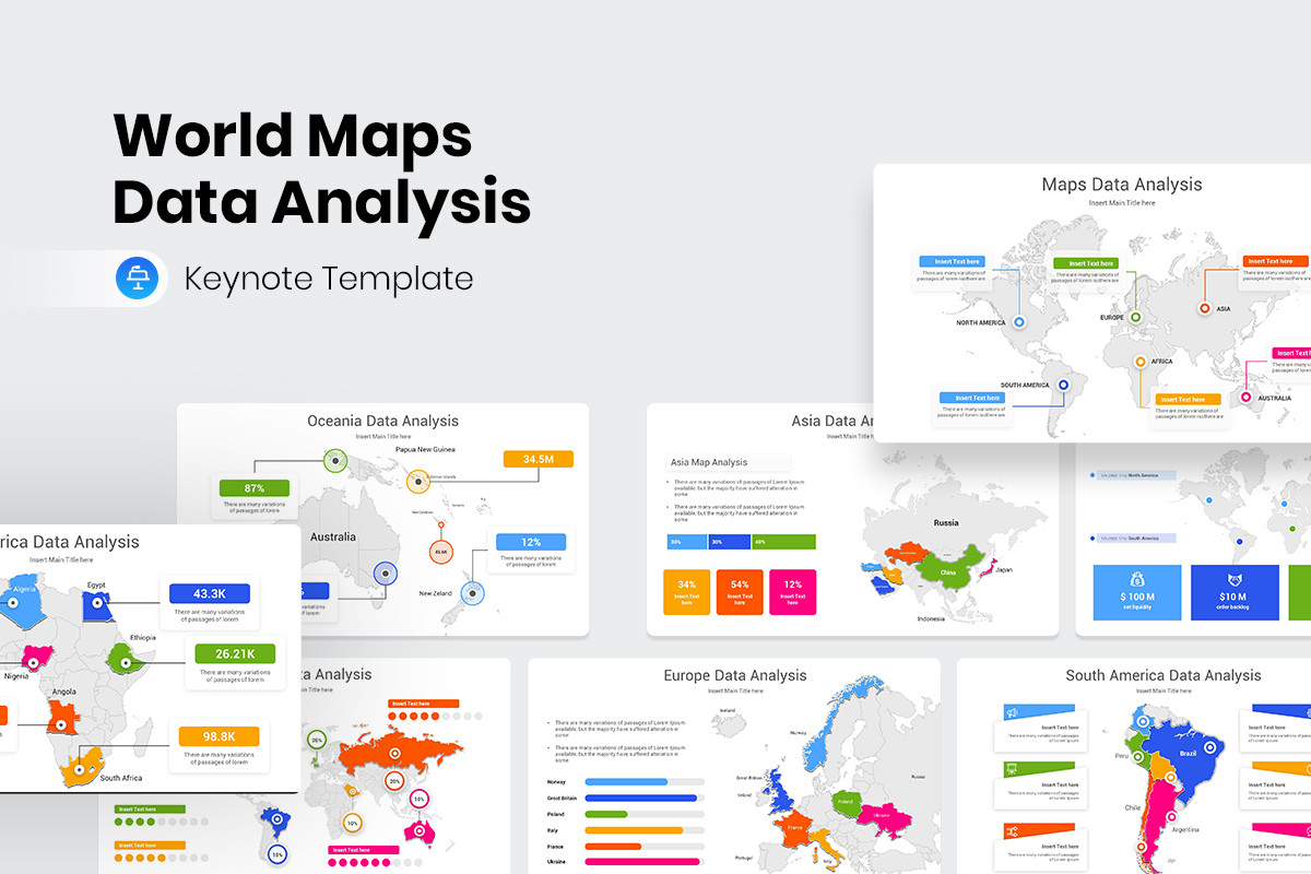 World Maps Data Analysis Keynote Template | Nulivo Market