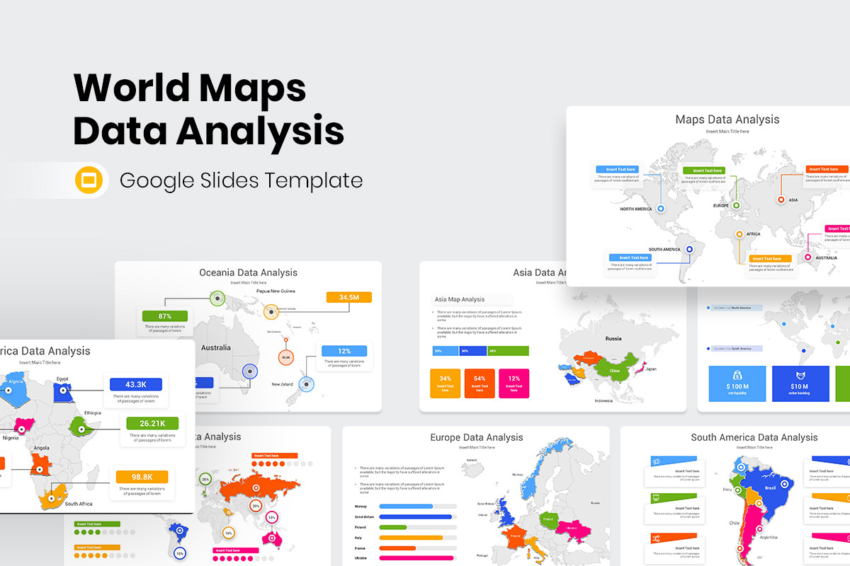 World Maps Data Analysis Google Slide Template | Nulivo Market