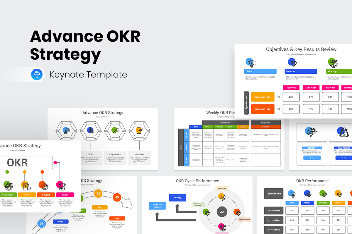 Advance OKR Strategy Keynote Template | Nulivo Market