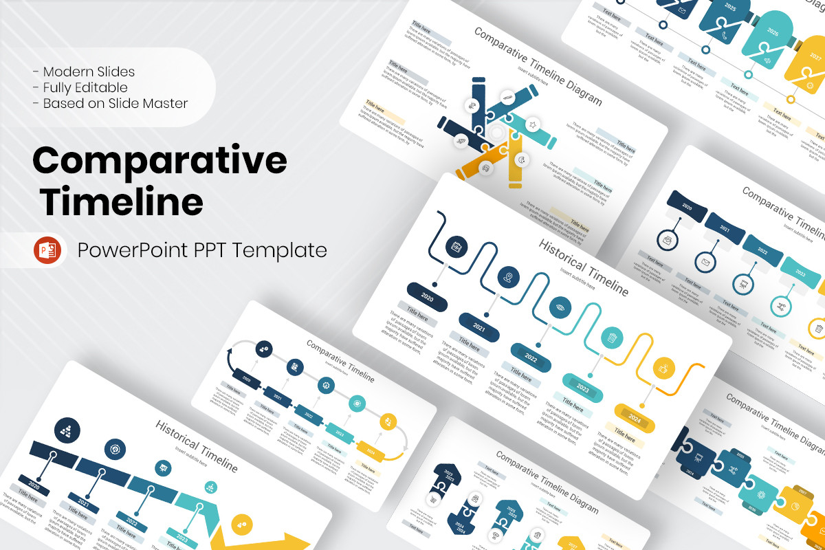 Comparative Timeline PowerPoint Template | Nulivo Market
