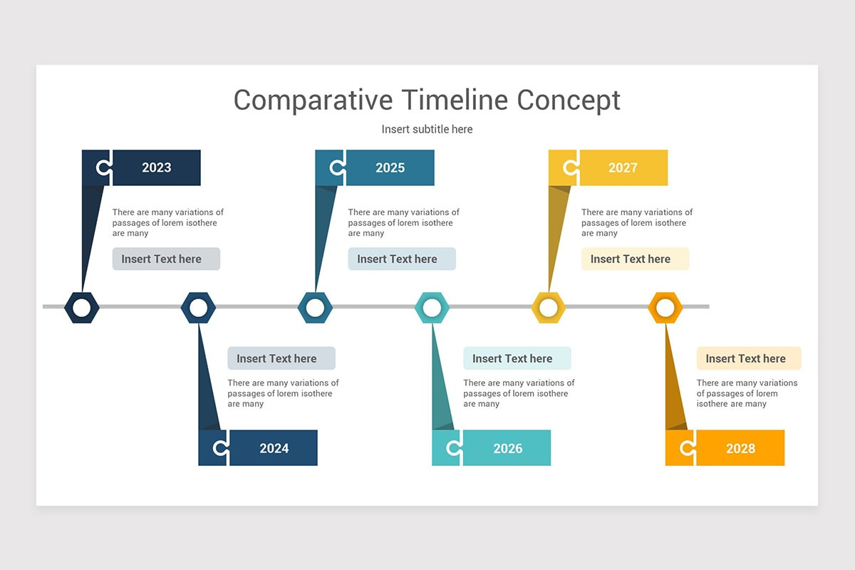 Comparative Timeline PowerPoint Template | Nulivo Market