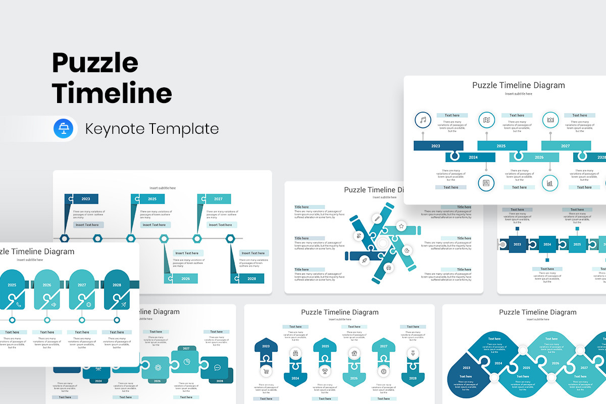 Puzzle Timeline Keynote Template | Nulivo Market