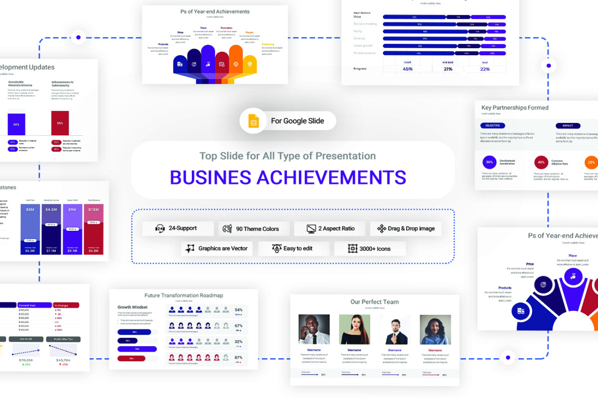 Business Achievements Google Slide Template | Nulivo Market