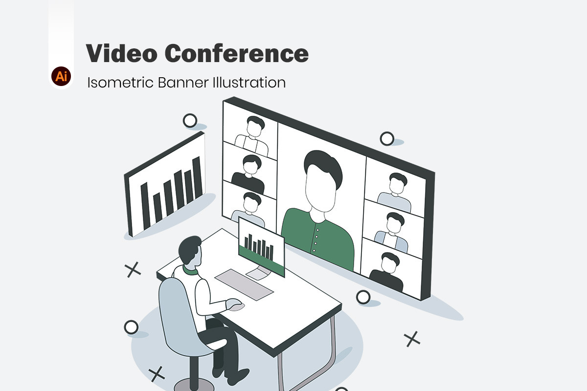 Video Conference Isometric Scene Illustration | Nulivo Market