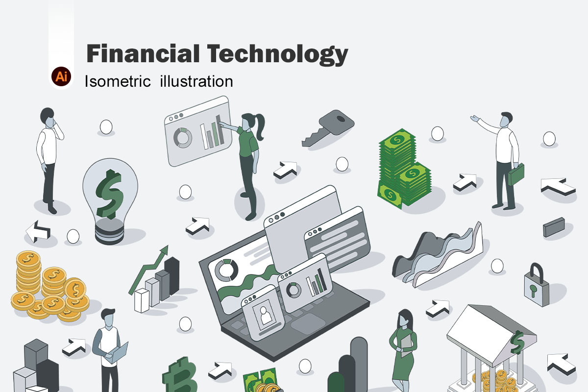 Financial Technology Isometric Illustration | Nulivo Market