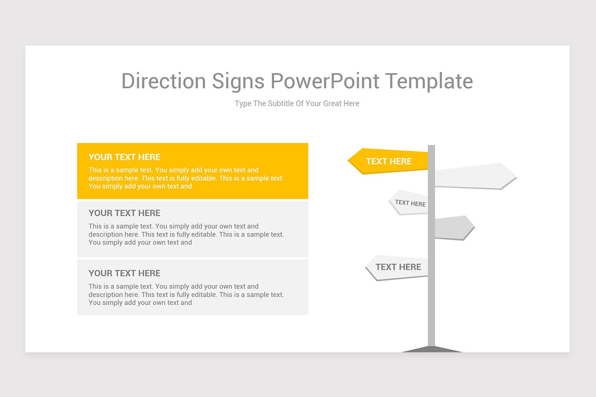 Direction Signs PowerPoint Presentation Template | Nulivo Market