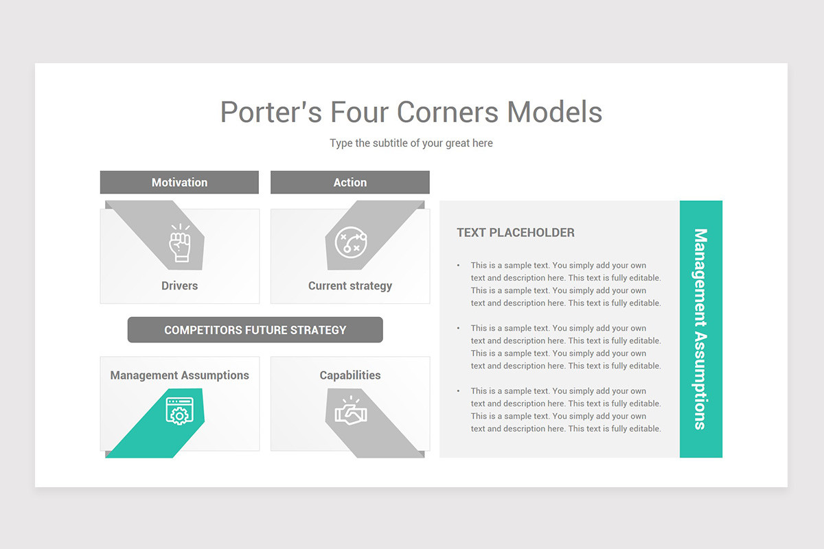 Porter's Four Corners Models PowerPoint Template | Nulivo Market