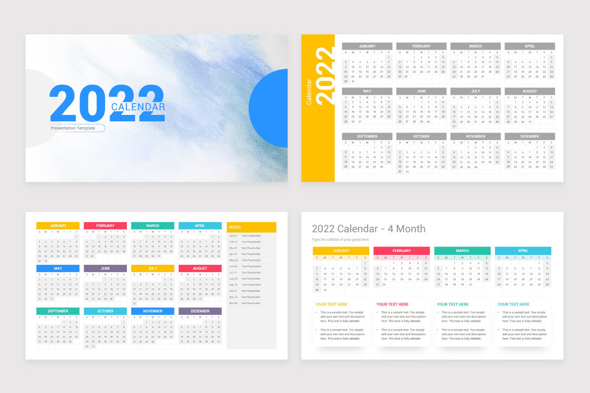 2022 Calendar Google Slides Template | Nulivo Market