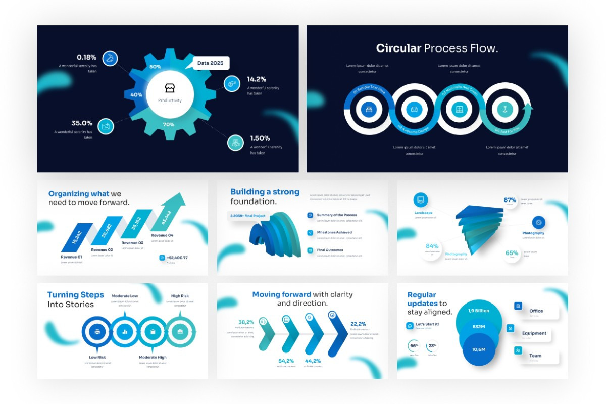 Process Flow Infographic PowerPoint Template | Nulivo Market