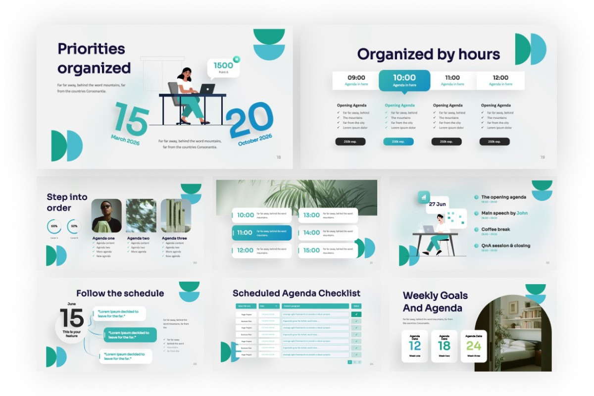 Schedule Agenda PowerPoint Template | Nulivo Market
