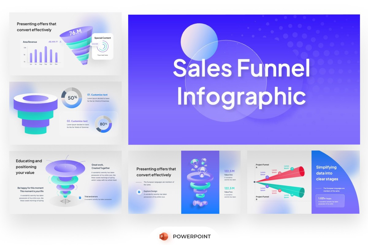 Sales Funnel Infographic PowerPoint Template | Nulivo Market