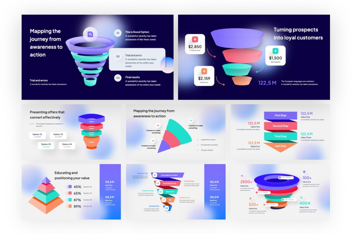 Sales Funnel Infographic PowerPoint Template | Nulivo Market