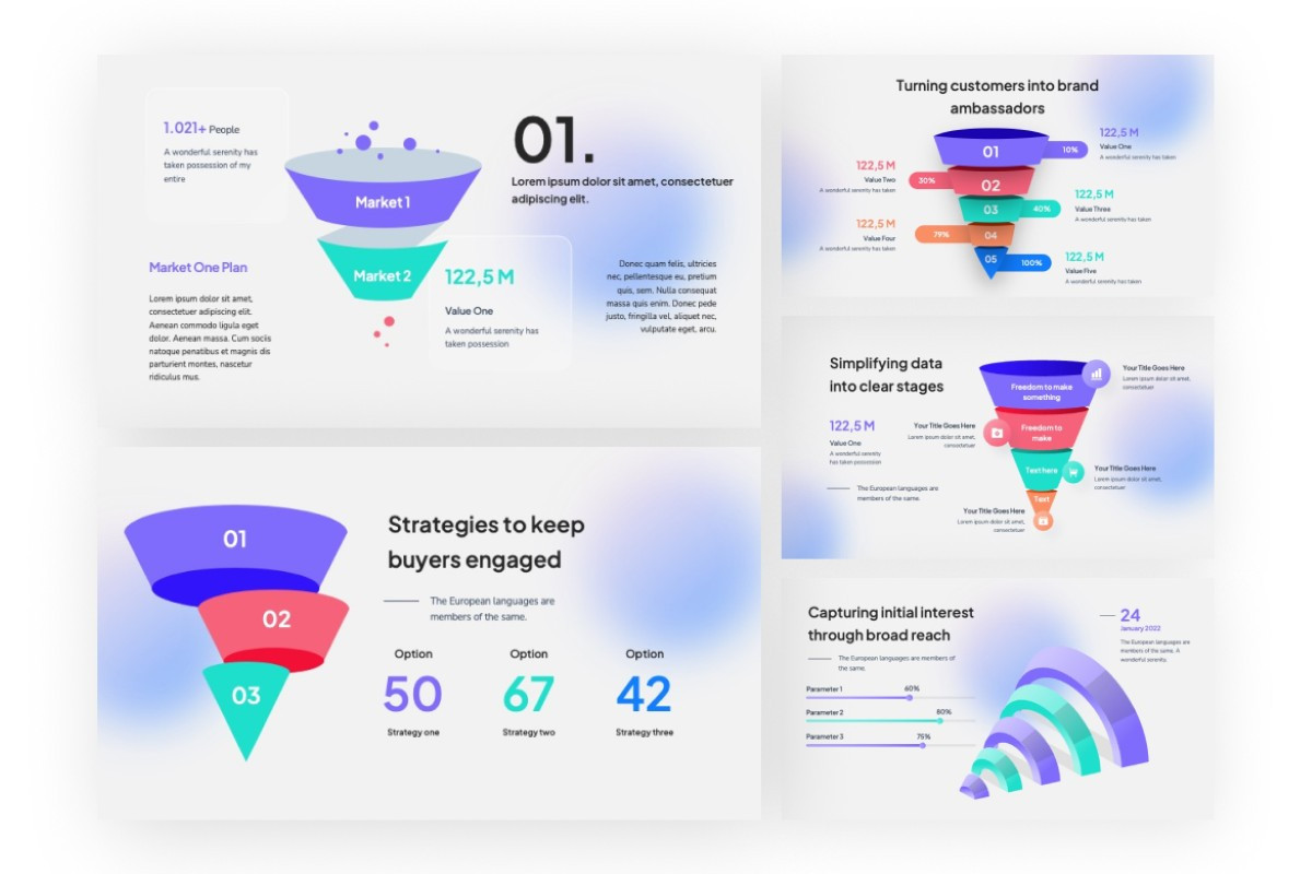 Sales Funnel Infographic PowerPoint Template | Nulivo Market