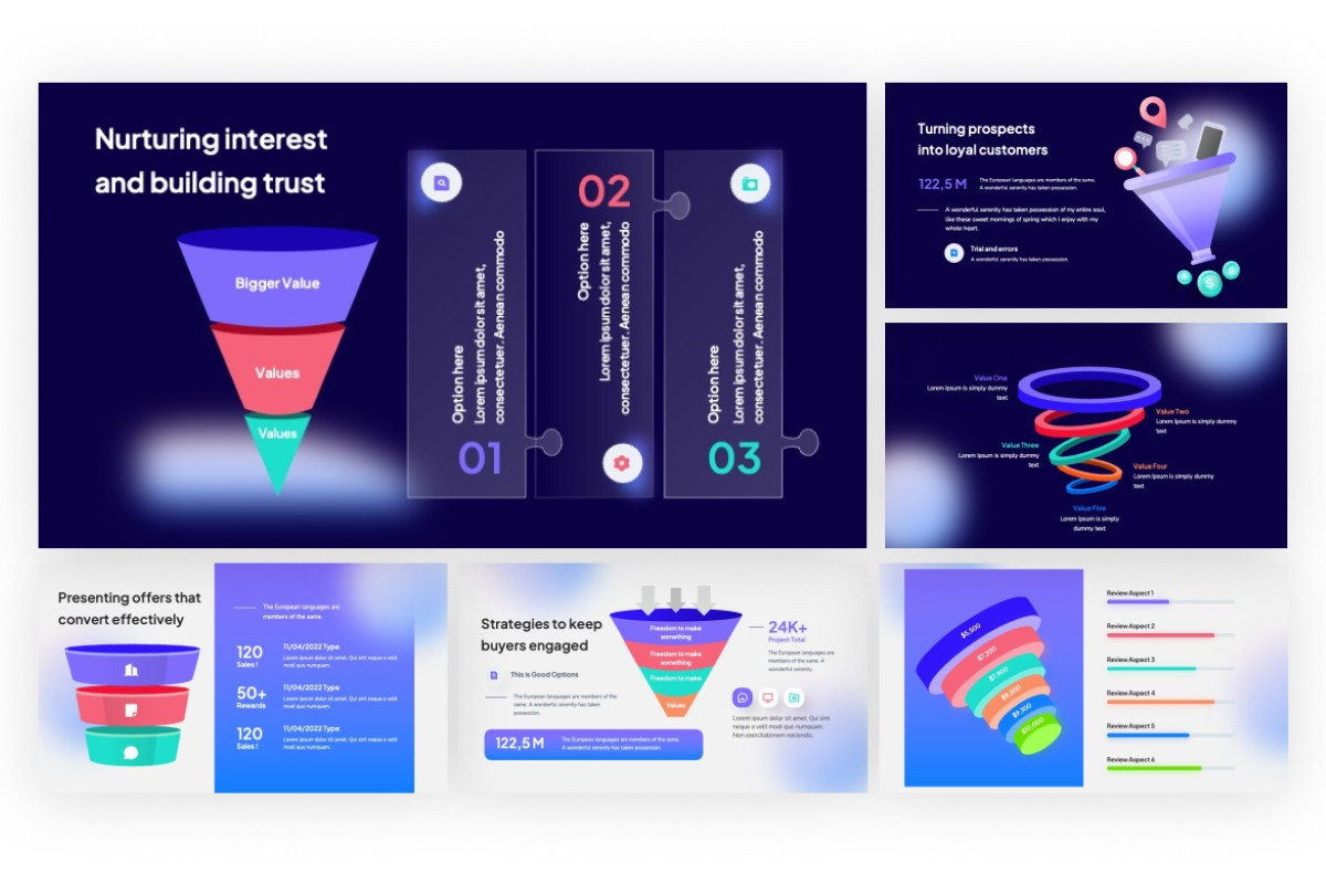 Sales Funnel Infographic PowerPoint Template | Nulivo Market
