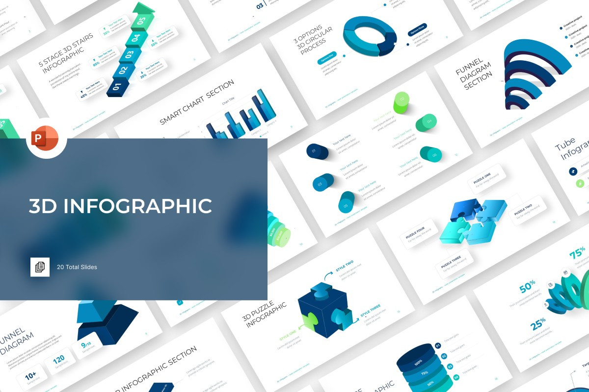 3D Infographic RR PowerPoint Template | Nulivo Market