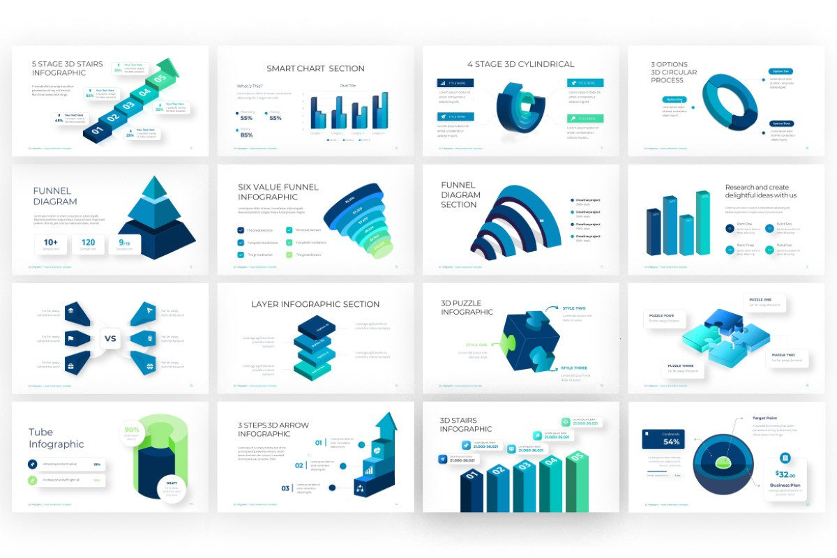 3D Infographic RR PowerPoint Template | Nulivo Market