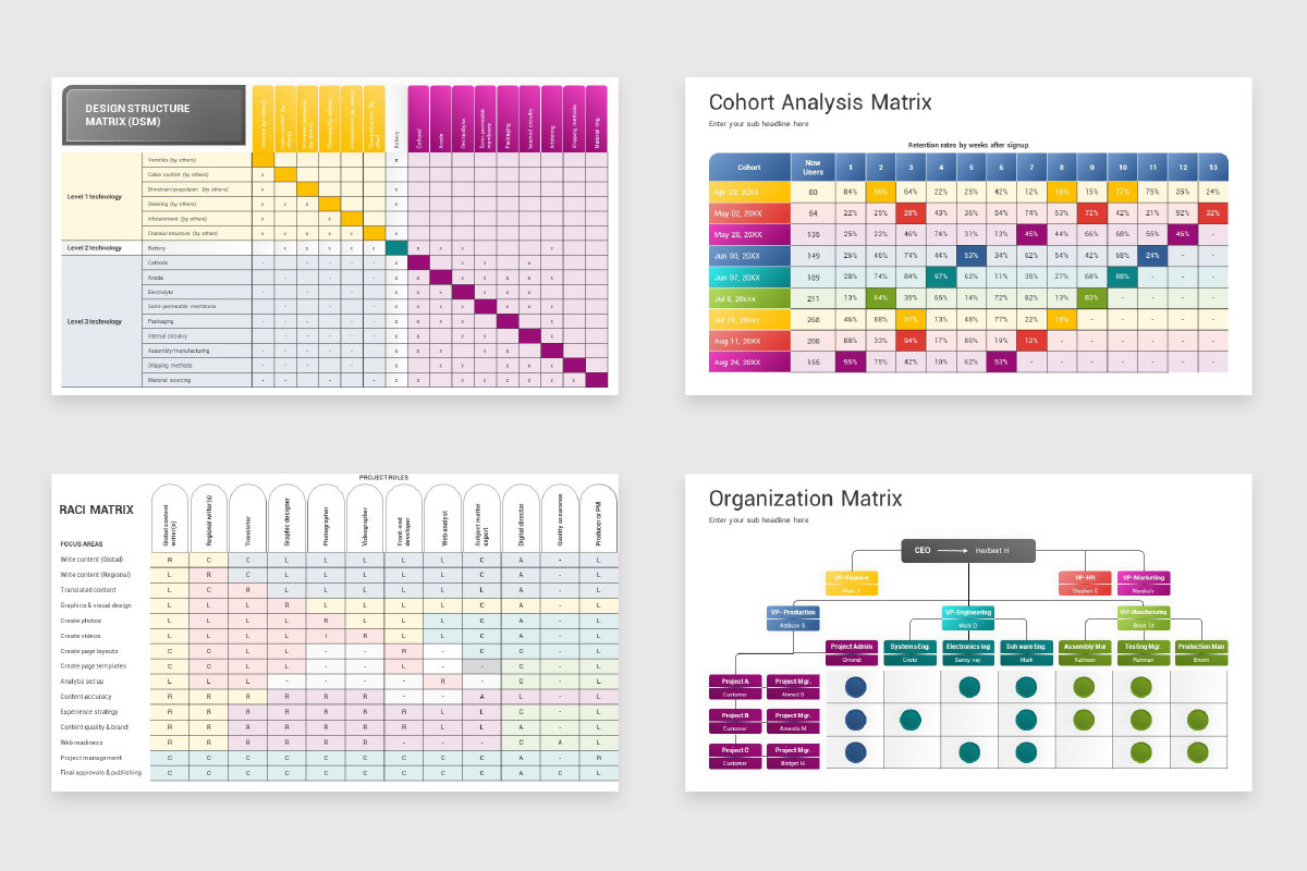 Matrix Diagram Collection PowerPoint Template | Nulivo Market