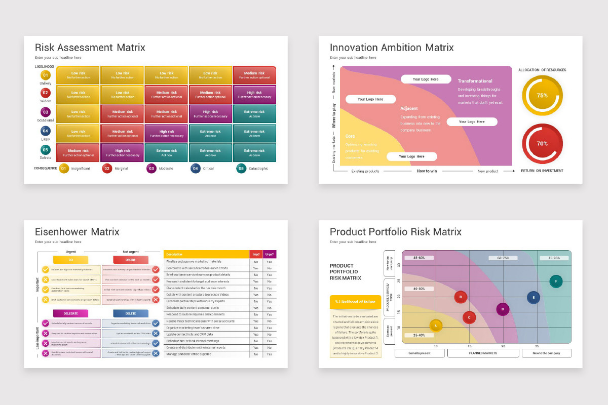 Matrix Diagram Collection Keynote Template | Nulivo Market