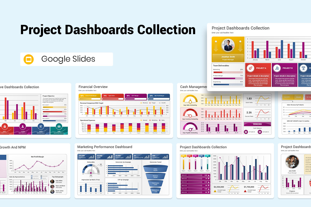 Project Dashboards Collection Google Slides Template | Nulivo Market