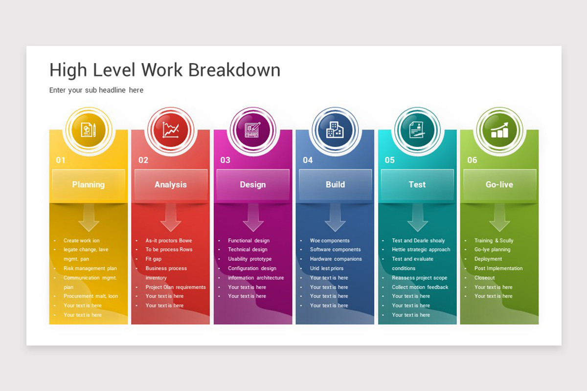 Project Work Breakdown Structure PowerPoint Template | Nulivo Market