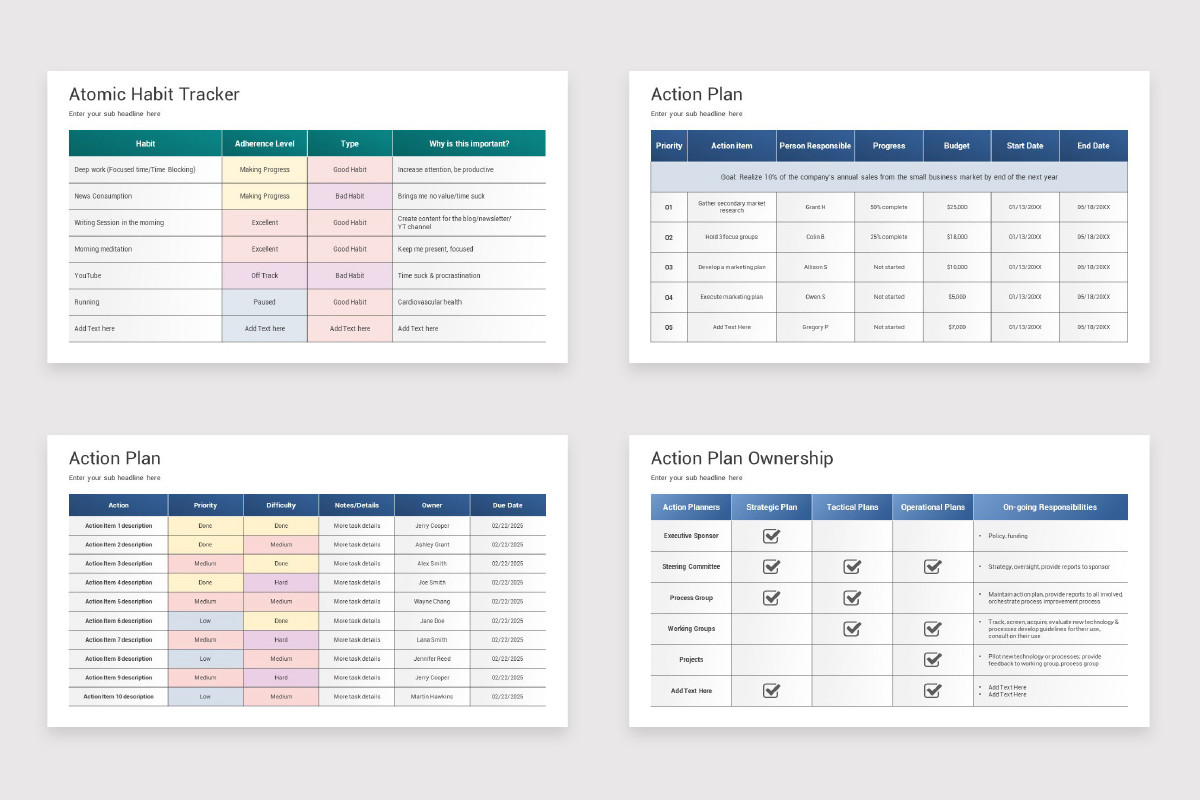 Action Plan Google Slides Template | Nulivo Market