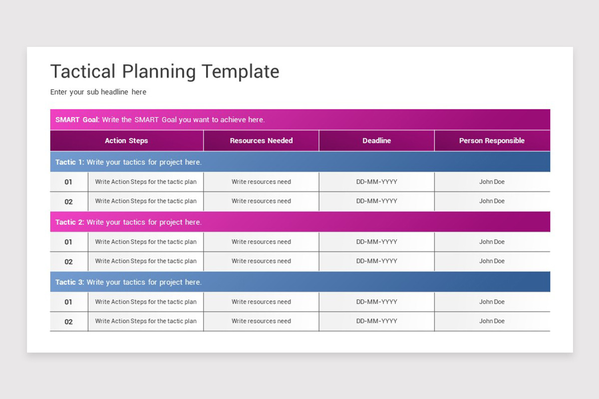 Tactical Planning Keynote Template | Nulivo Market