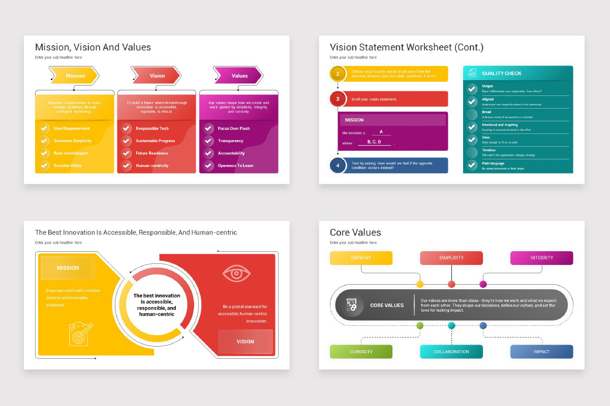 Mission, Vision And Values Keynote Template | Nulivo Market