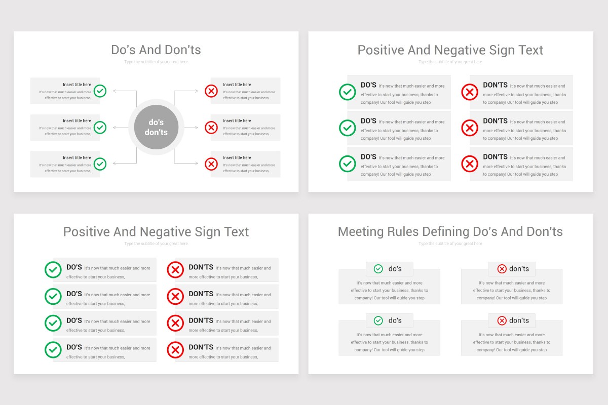 Do's and Don'ts Google Slides Template | Nulivo Market