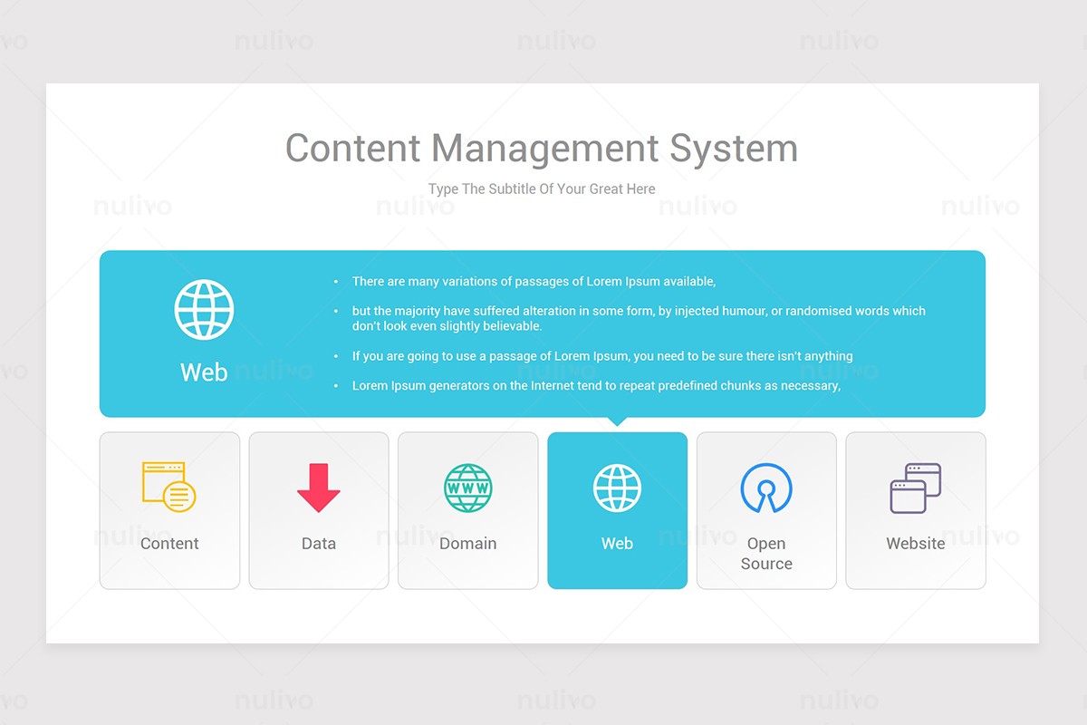 Content Management System (CMS) PowerPoint PPT Diagrams | Nulivo Market