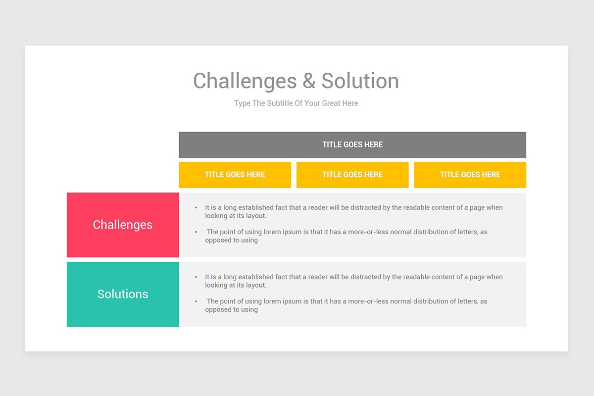 Challenges and Solutions PowerPoint (PPT) Template | Nulivo Market