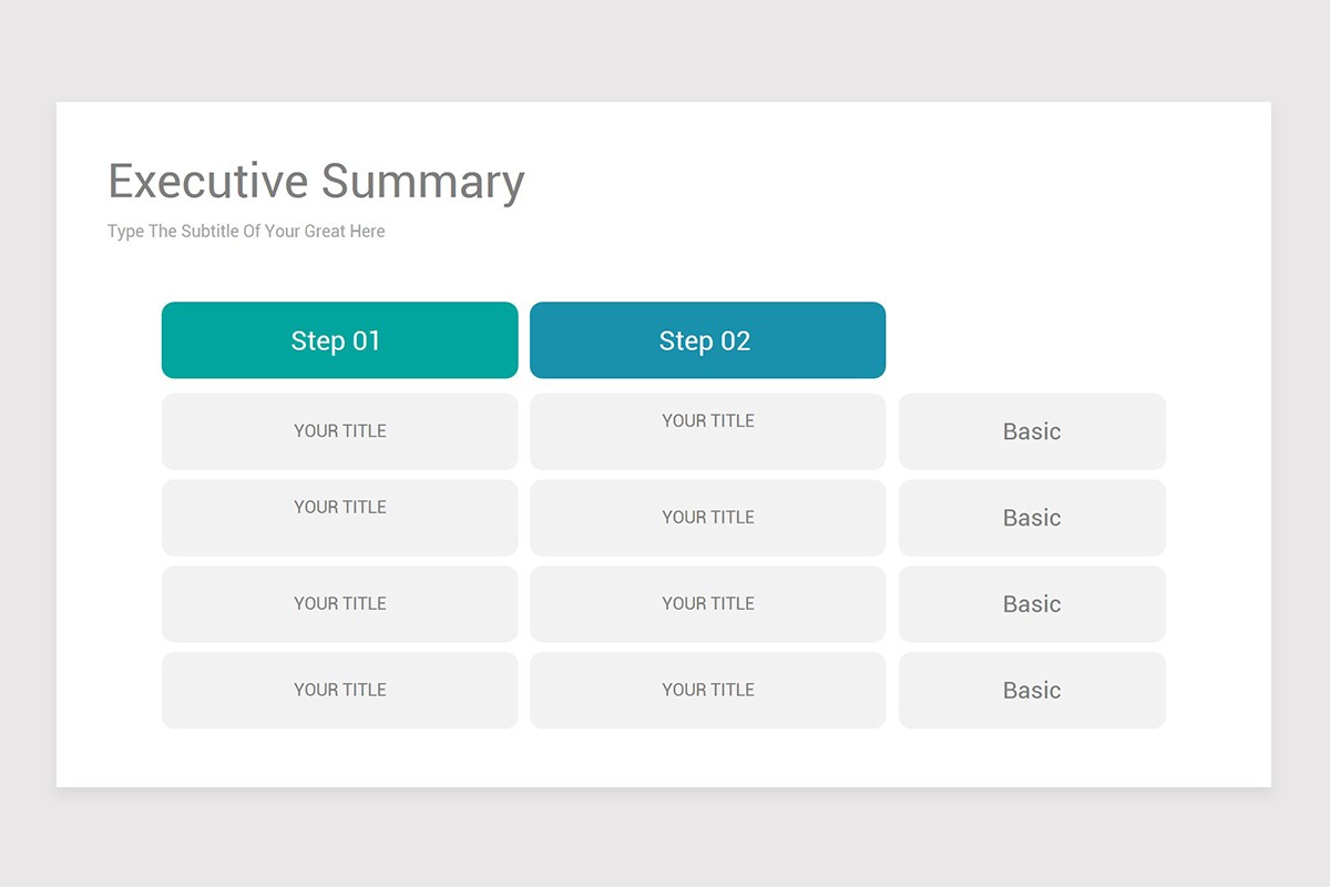 Executive Summary PowerPoint PPT Template | Nulivo Market