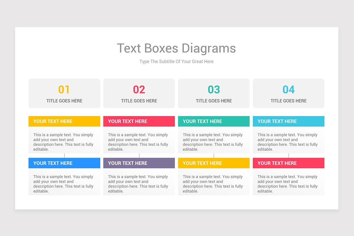 Steps Process With Text Boxes PowerPoint Diagrams | Nulivo Market