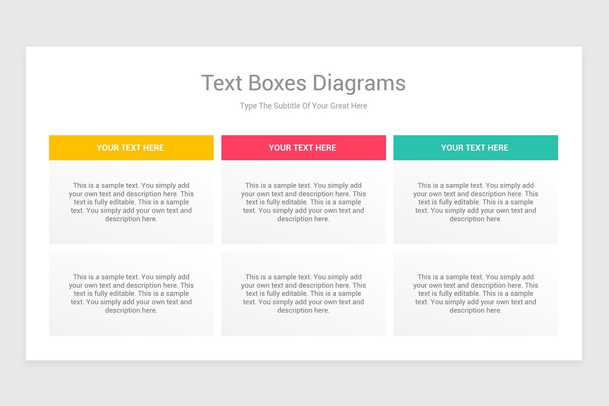 Steps Process With Text Boxes PowerPoint Diagrams | Nulivo Market