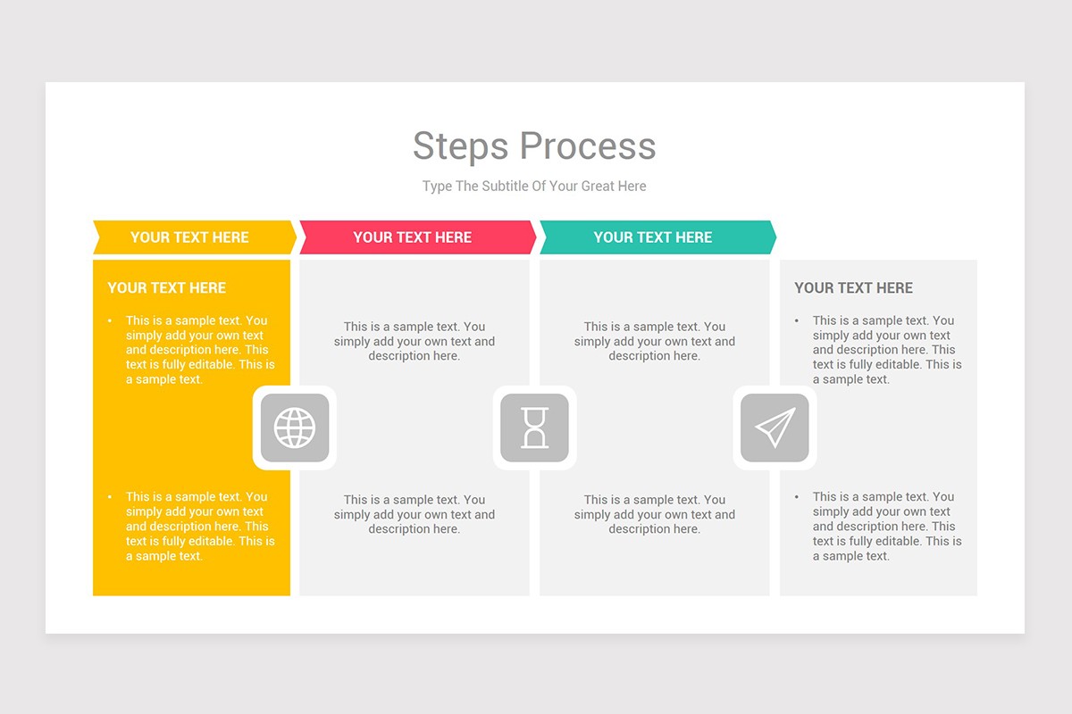 Steps Process With Text Boxes Google Slides Diagrams Nulivo Market