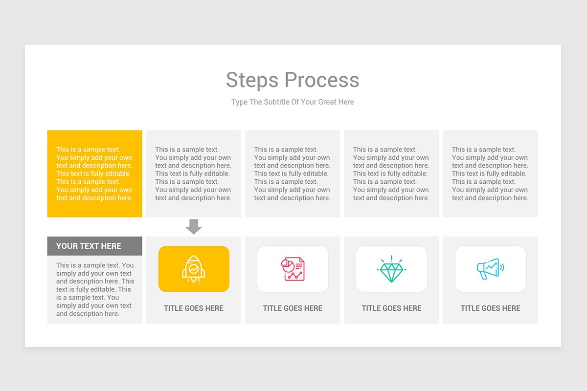 Steps Process With Text Boxes Keynote Diagrams | Nulivo Market