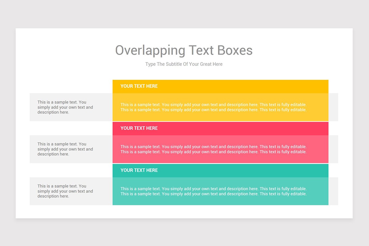 Overlapping Text Boxes Keynote Template | Nulivo Market