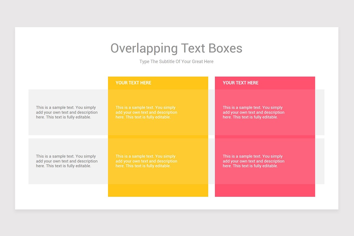 Overlapping Text Boxes Keynote Template | Nulivo Market