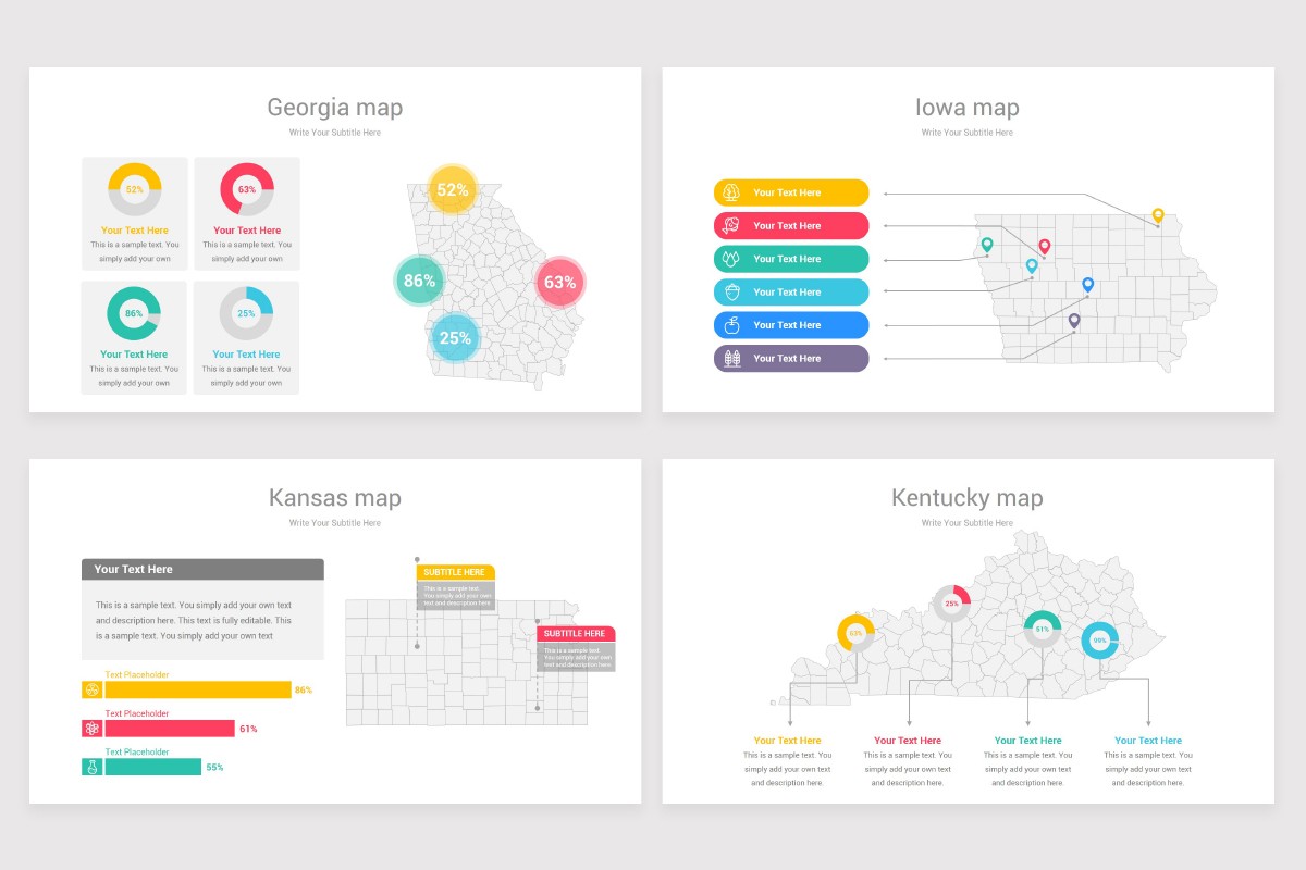USA Counties Maps Google Slides Template | Nulivo Market
