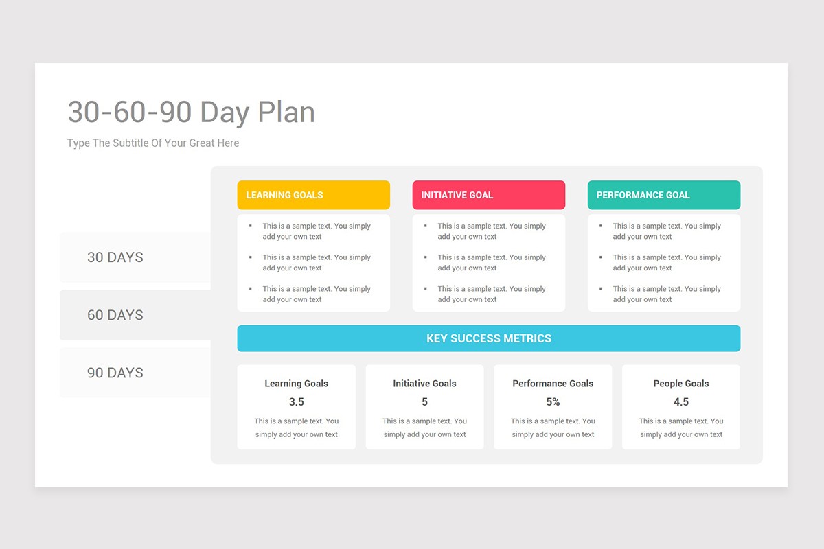 30 60 90 Day Plan Google Slides Template | Nulivo Market