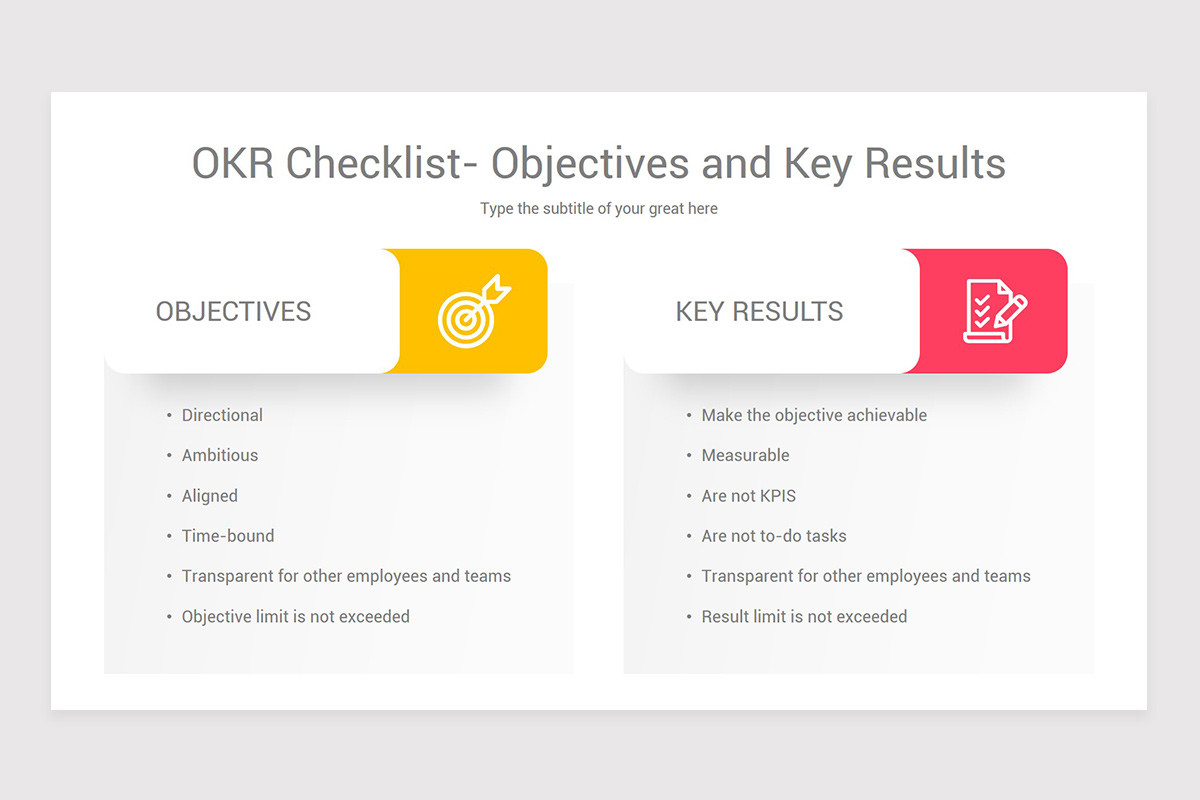 OKR Objectives and Key Results Keynote Template | Nulivo Market