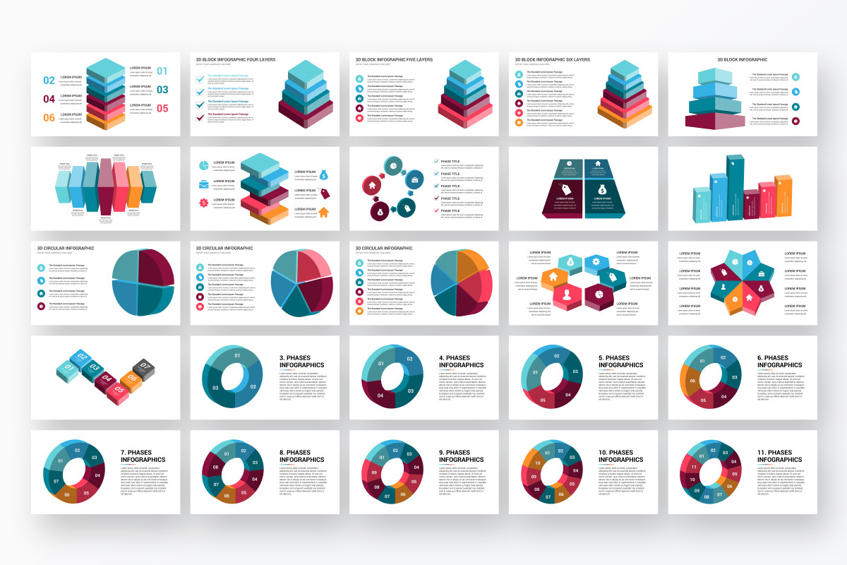 3D Infographics PowerPoint Template Diagrams | Nulivo Market
