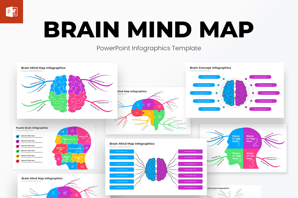 Brain Mind Map Infographics PowerPoint Template | Nulivo Market